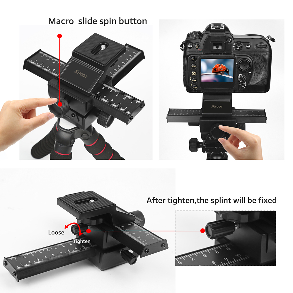 SHOOT 4 way macro focusing rail slider for Digital SLR Camera